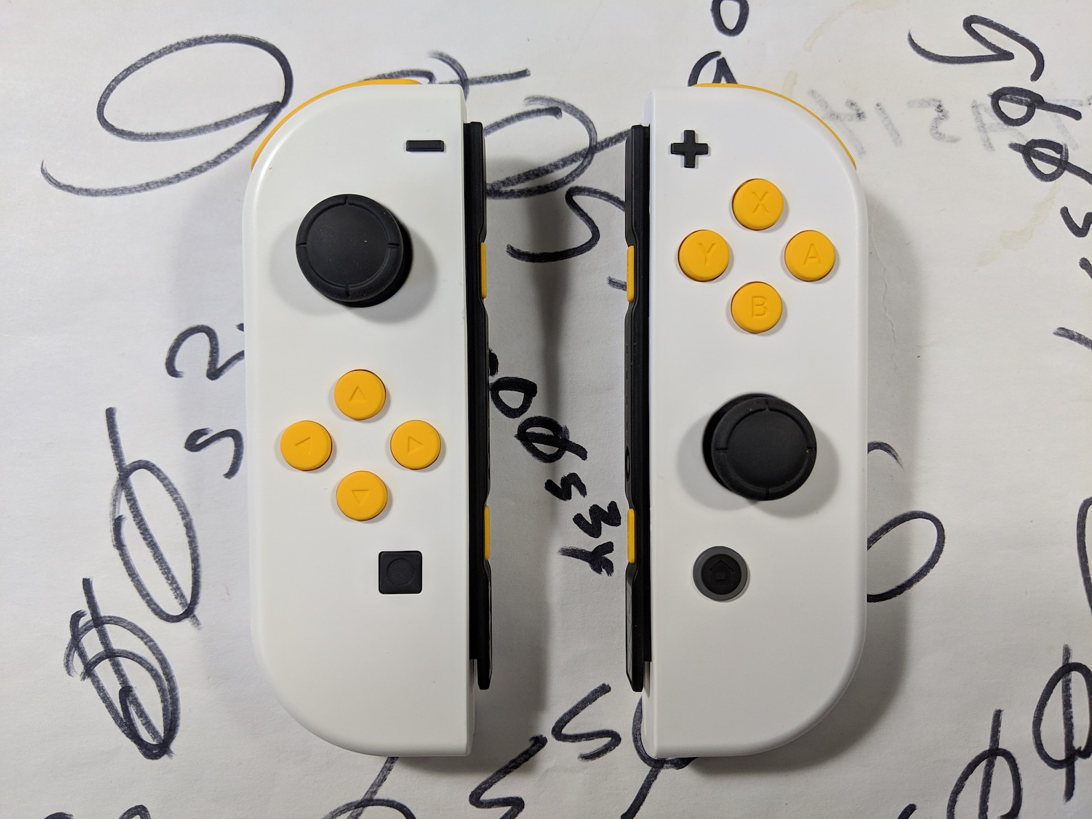 New Nintendo Switch Custom White Joycons With Yellow Buttons - Etsy