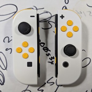 New Nintendo Switch Custom White Joycons With Yellow Buttons - Etsy