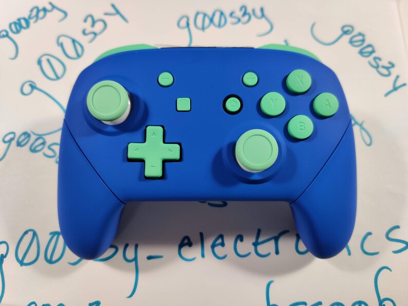 New Nintendo Switch Custom Blue Pro Controller CHOOSE BUTTON | Etsy
