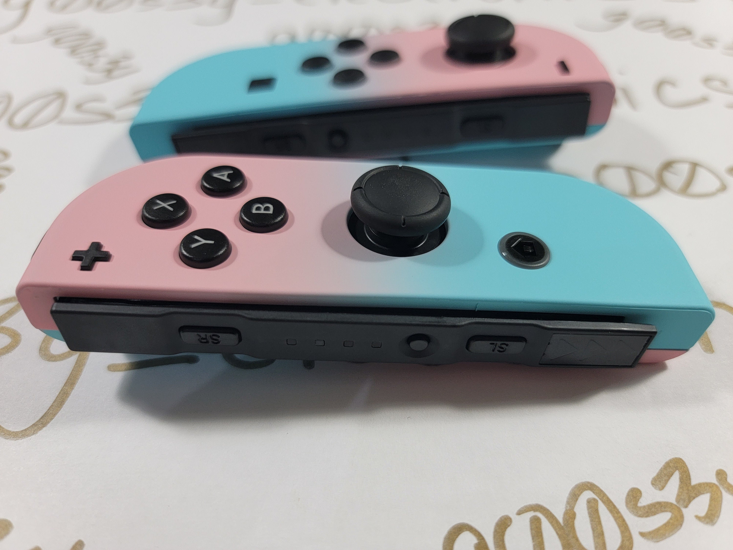 New Nintendo Switch Custom Pink-blue Gradient Joycons and - Etsy
