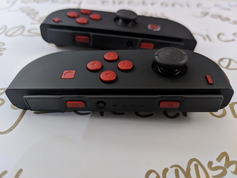 New Nintendo Switch Custom Black Joycons With Metallic Red - Etsy