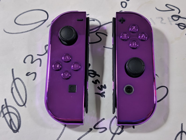 New Nintendo Switch Custom Chrome Purple Joycons and | Etsy