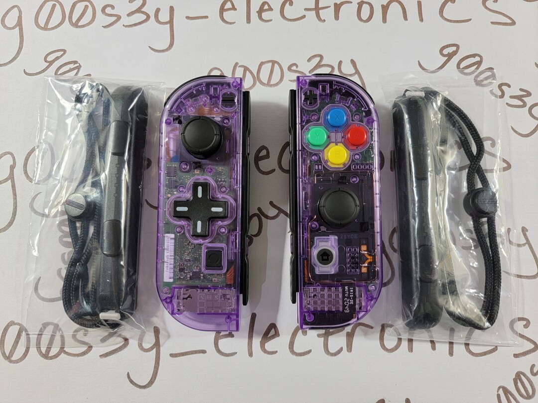 New Nintendo Switch Custom Clear Atomic Purple DPAD Joycons - Etsy UK