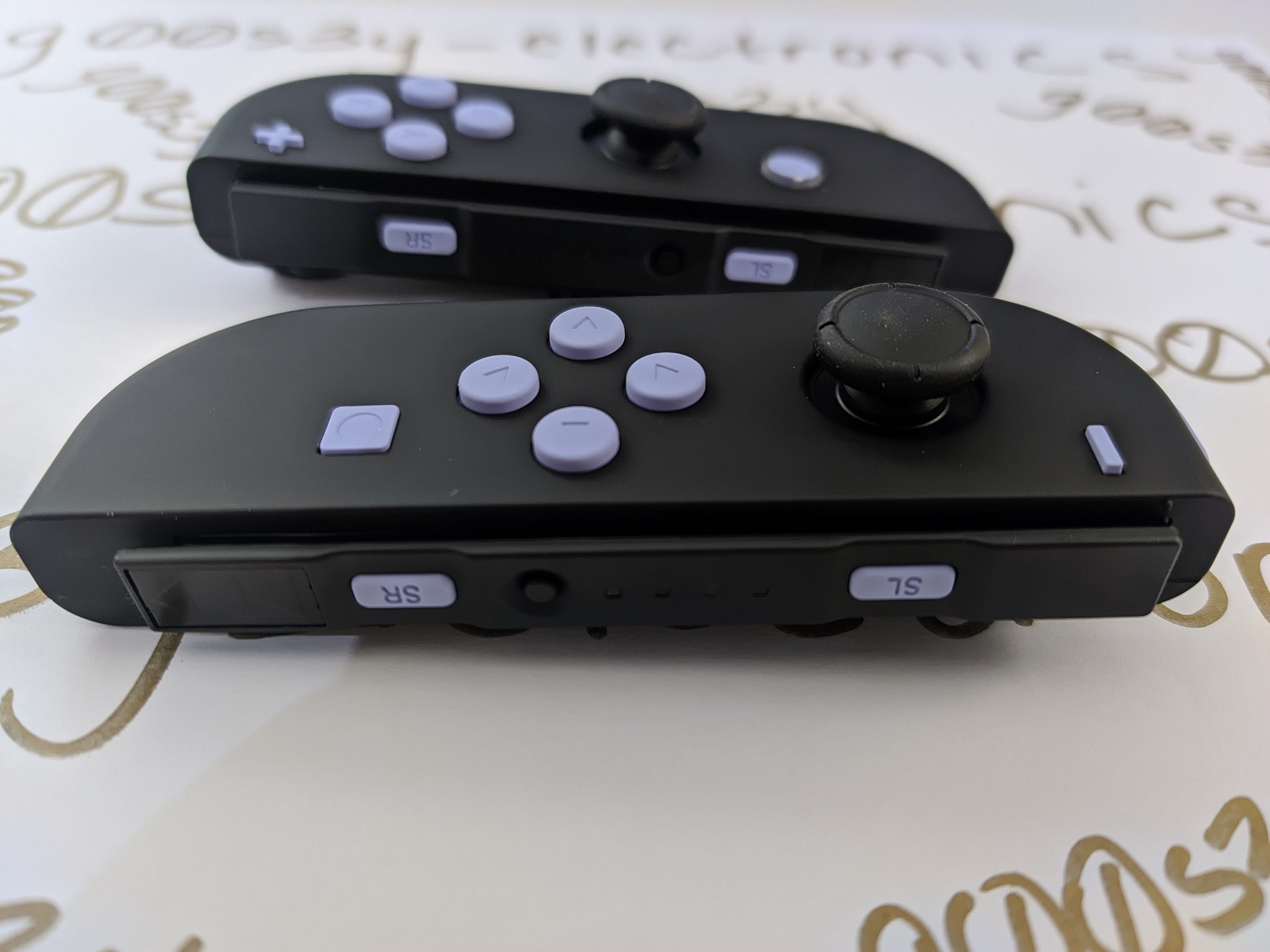 New Nintendo Switch Custom Black Joycons With Light Purple | Etsy
