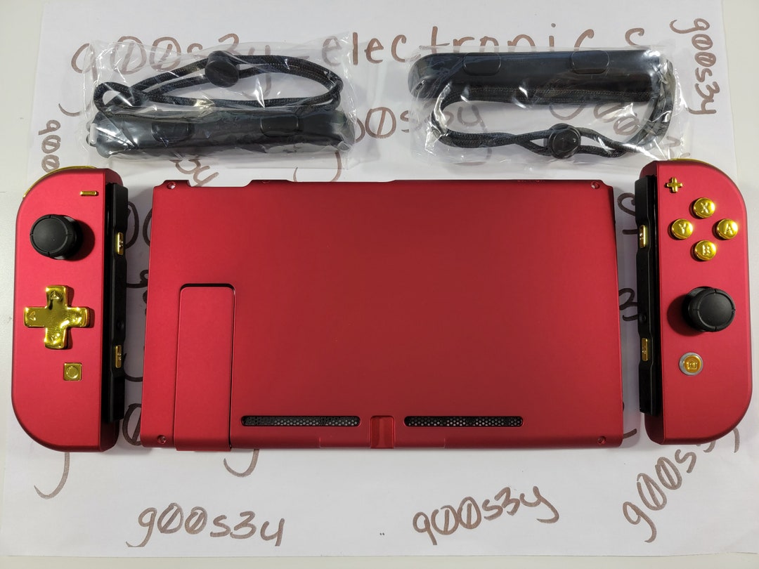 New Nintendo Switch Custom Metallic Red DPAD Joycons With Gold - Etsy
