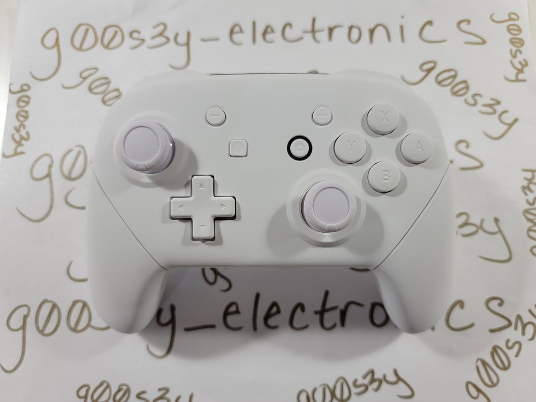 New Nintendo Switch Custom White Pro Controller With White Buttons ...