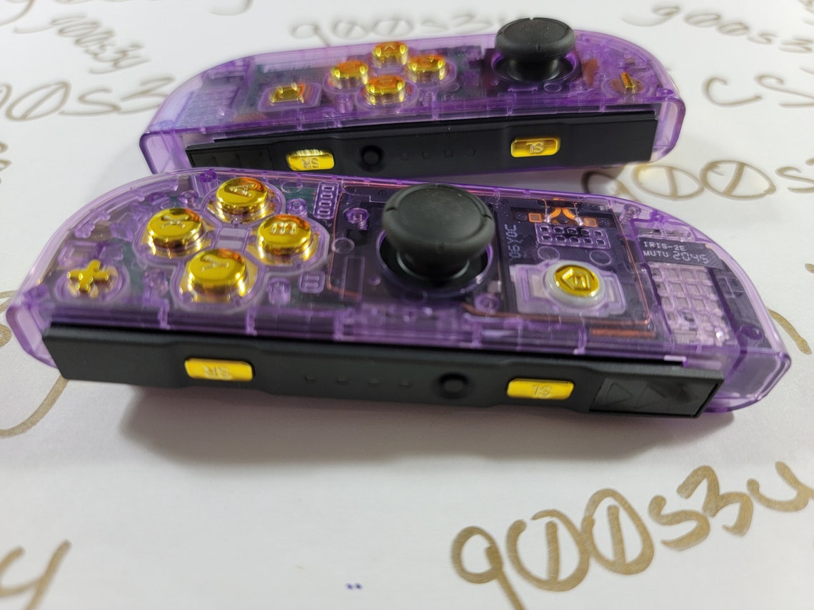 New Nintendo Switch Custom Clear Atomic Purple Joycons With - Etsy