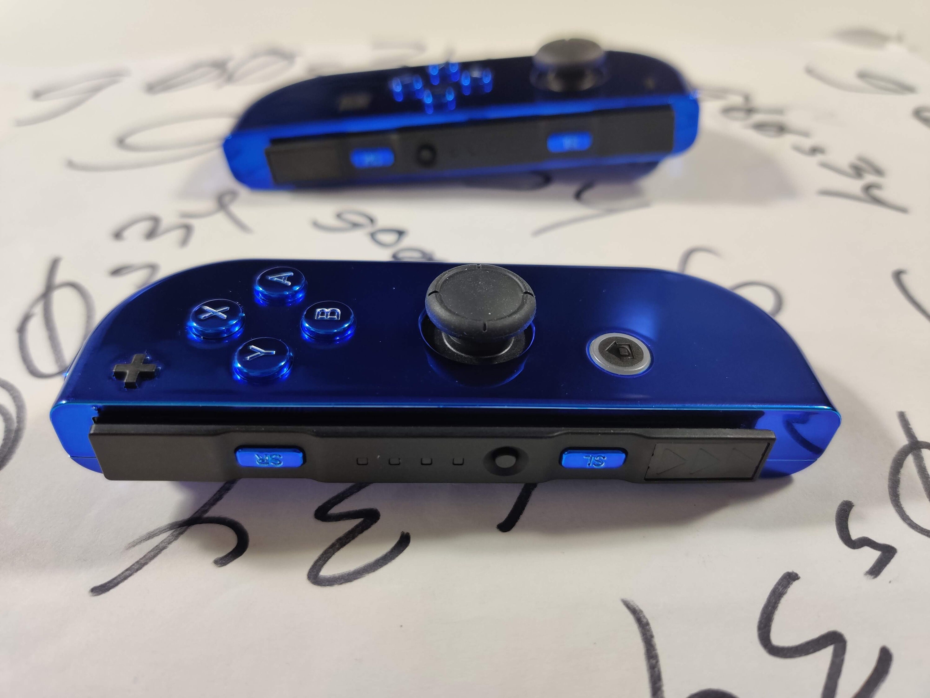 New Nintendo Switch Custom Chrome Blue Styled Joycons - Etsy