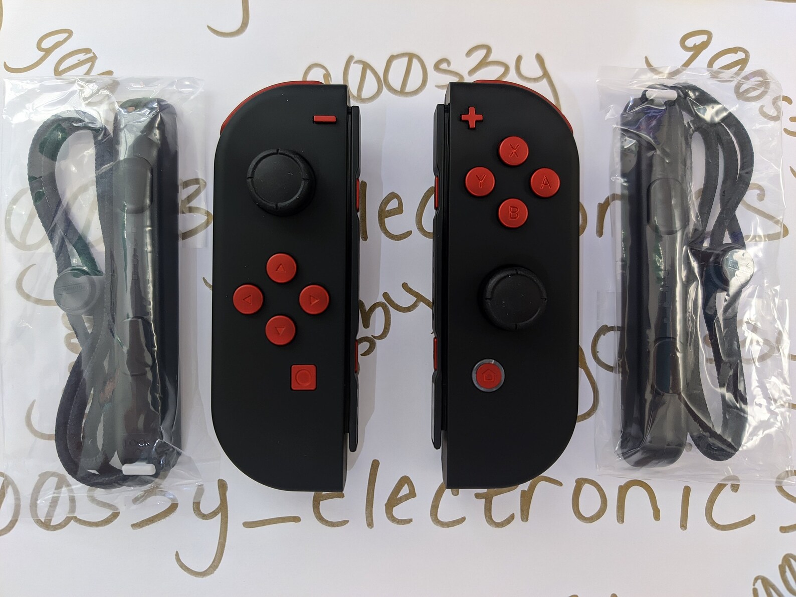 New Nintendo Switch Custom Black Joycons With Metallic Red - Etsy