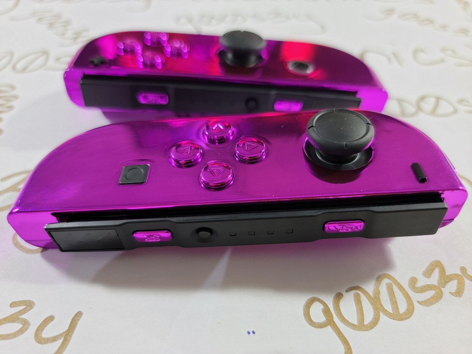 New Nintendo Switch Custom Chrome Purple Styled Joycons and - Etsy