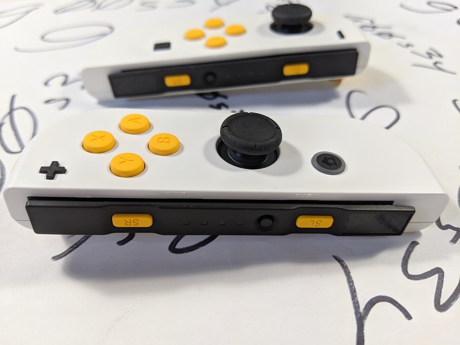 New Nintendo Switch Custom White Joycons With Yellow Buttons - Etsy