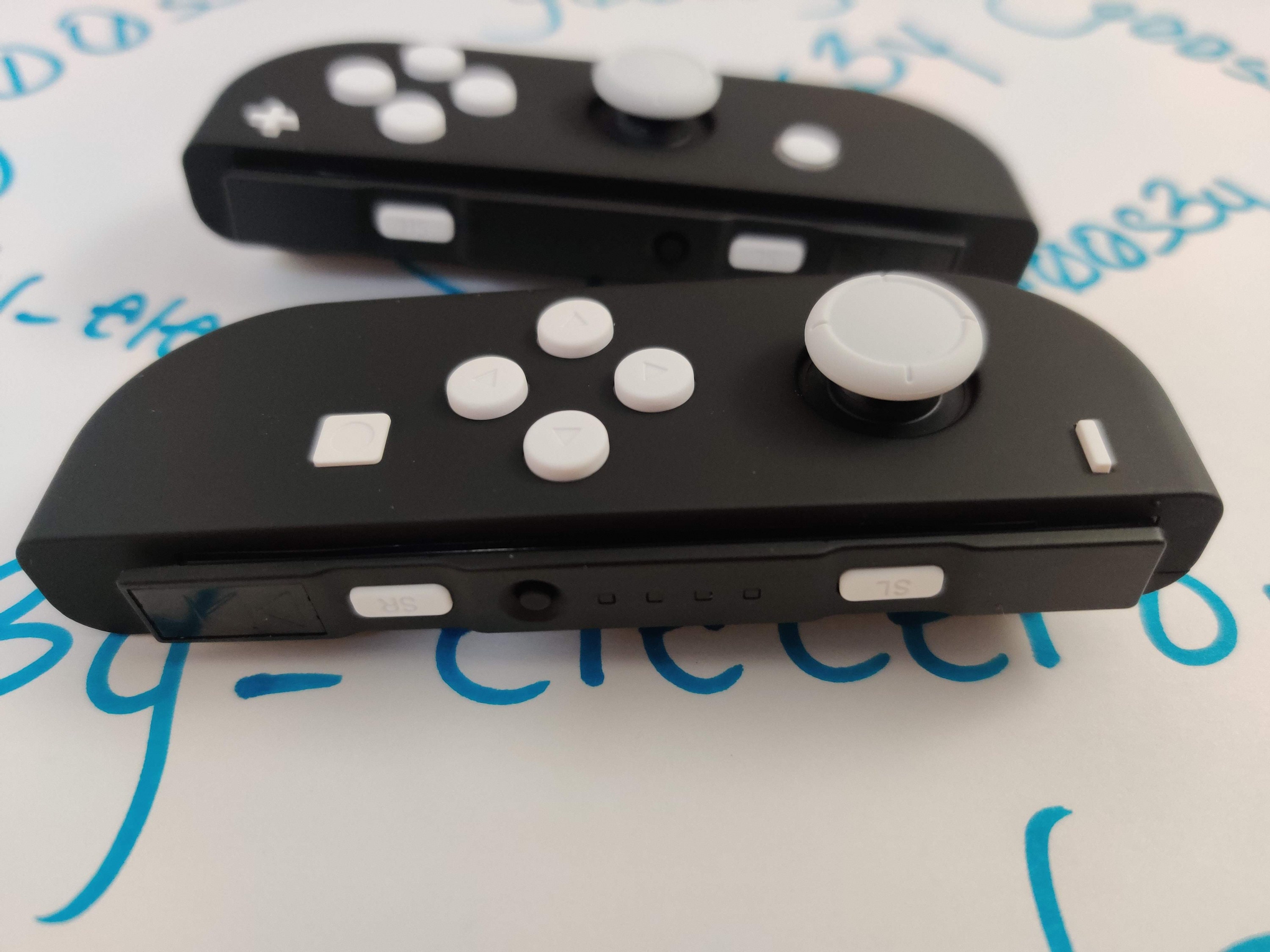 New Nintendo Switch Custom Black Joycons with White | Etsy