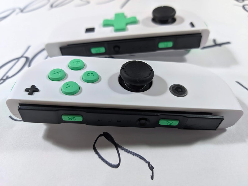 New Nintendo Switch Custom White DPAD Joycons With Mint Green - Etsy