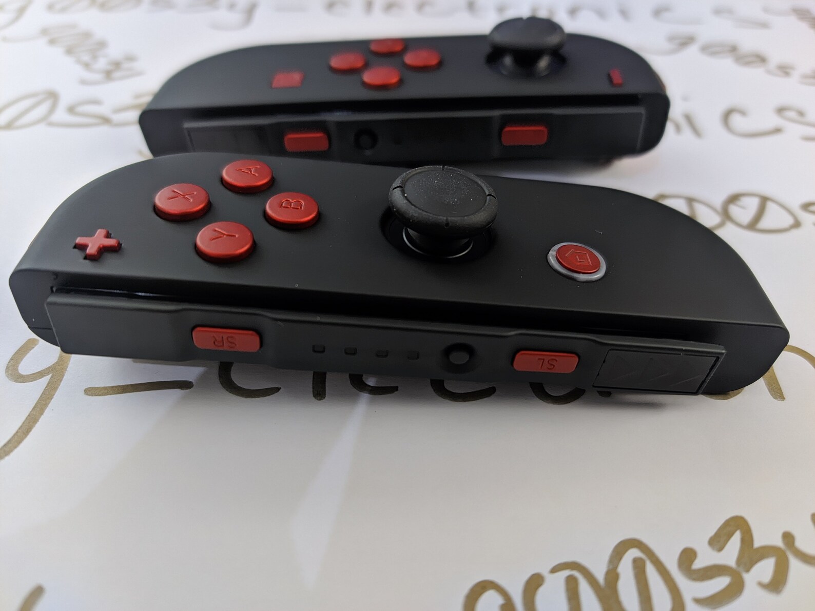 New Nintendo Switch Custom Black Joycons With Metallic Red - Etsy