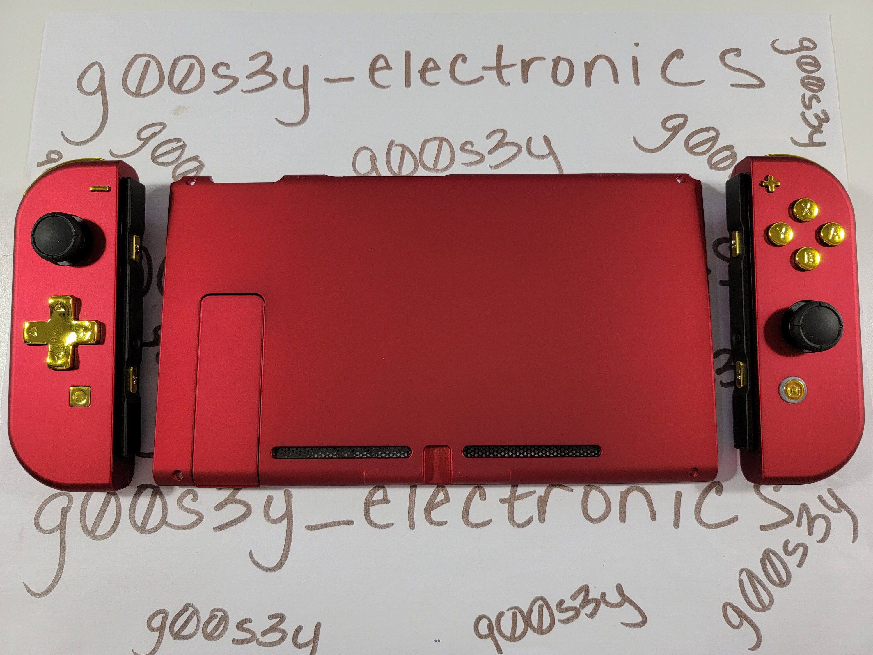 New Nintendo Switch Custom Metallic Red DPAD Joycons With Gold | Etsy