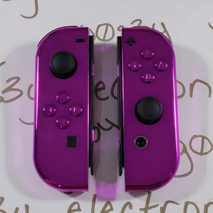 New Nintendo Switch Custom Chrome Purple Styled Joycons and Backplate ...