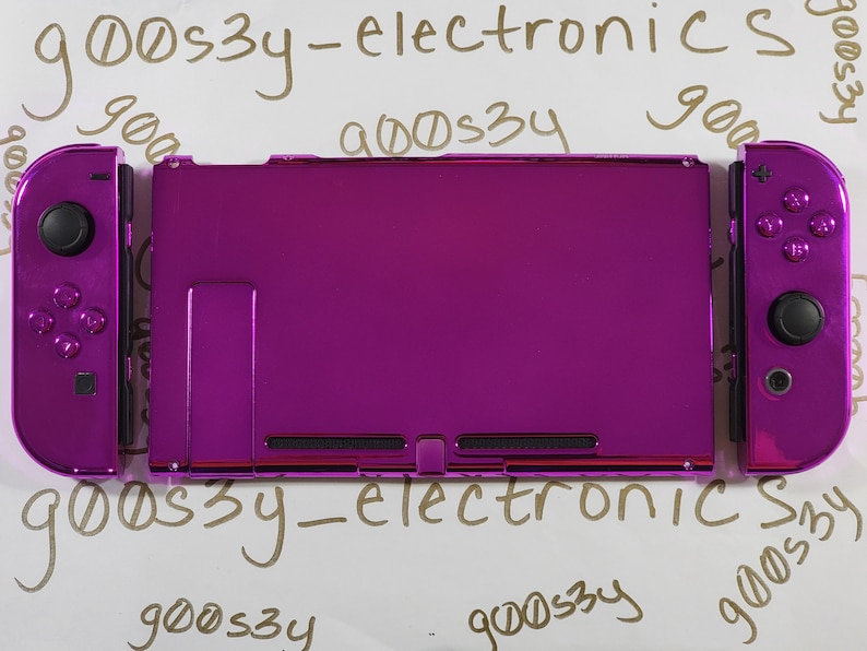 New Nintendo Switch Custom Chrome Purple Styled Joycons and - Etsy