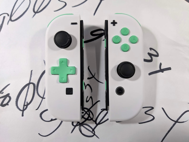 New Nintendo Switch Custom White DPAD Joycons With Mint Green - Etsy