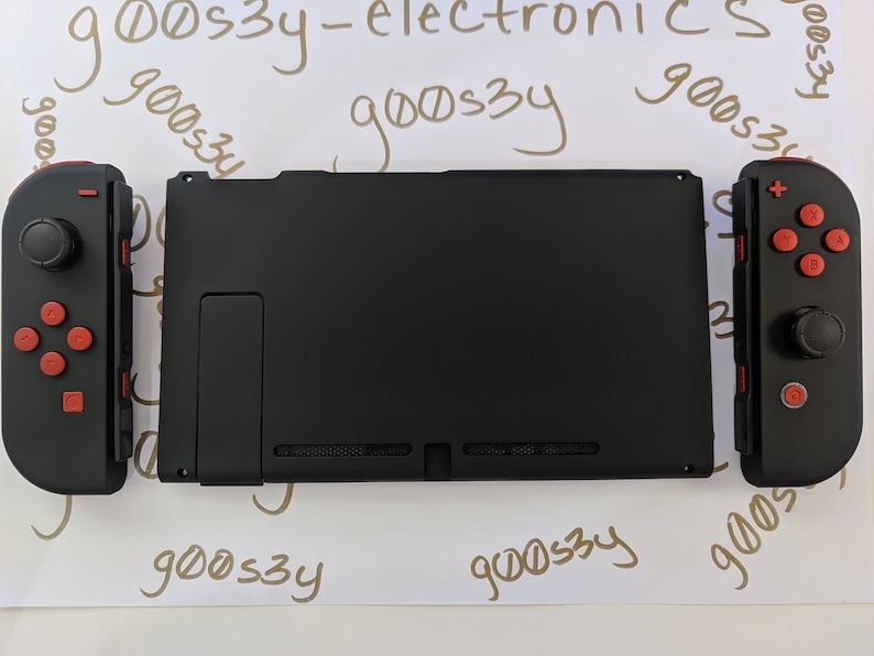 New Nintendo Switch Custom Black Joycons With Metallic Red - Etsy