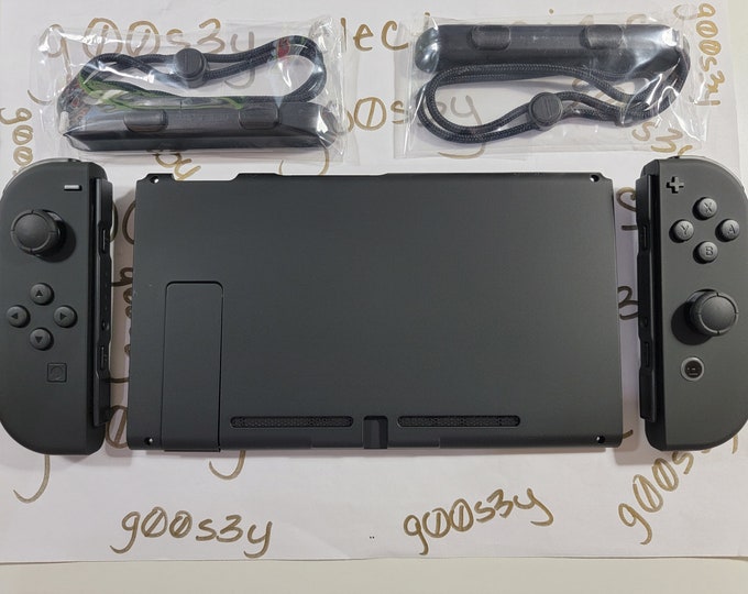 New Nintendo Switch Custom ALL BLACK EVERYTHING Joycons and Backplate ...