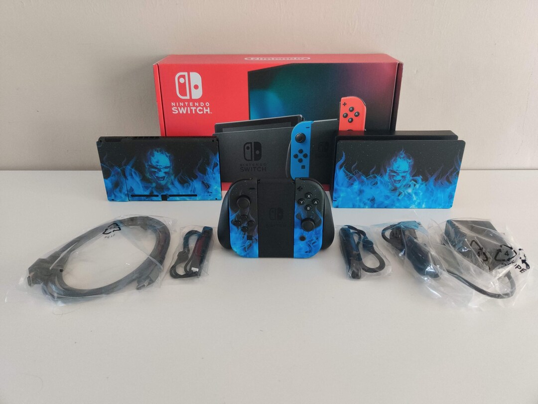 New Custom Blue Flame Styled Nintendo Switch FULL CONSOLE - Etsy