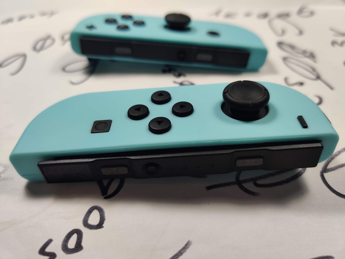 New Nintendo Switch Custom Aqua Blue Joycons and Backplate - Etsy