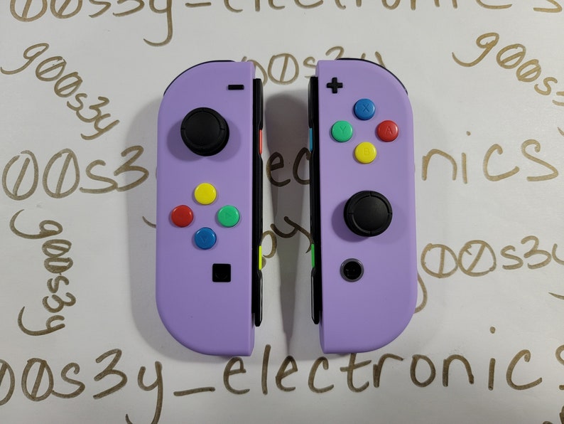 New Nintendo Switch Custom Lavender Joycons With SNES Buttons | Etsy
