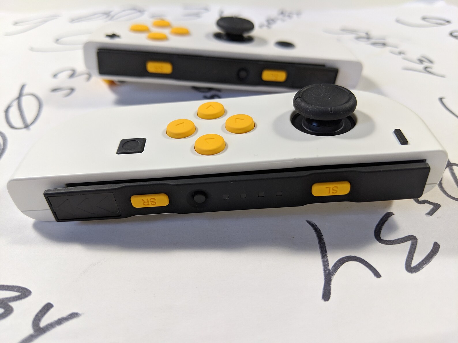New Nintendo Switch Custom White Joycons With Yellow Buttons - Etsy