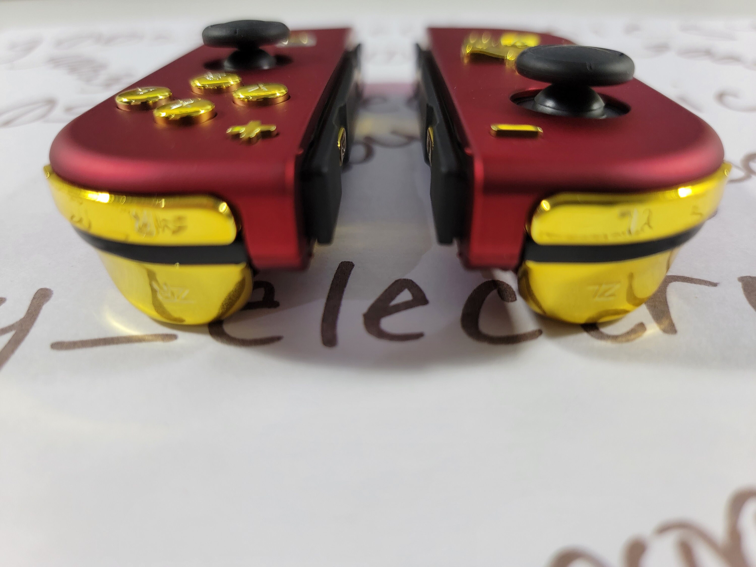 New Nintendo Switch Custom Metallic Red DPAD Joycons With Gold | Etsy