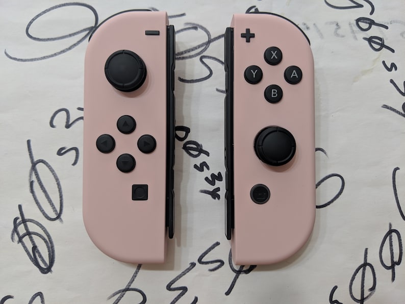 New Nintendo Switch Custom Light Pink Joycons and Backplate | Etsy