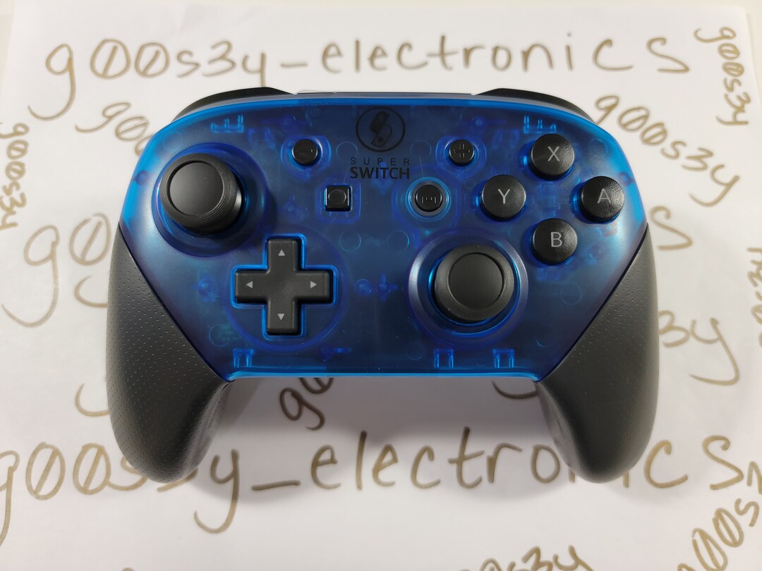 New Nintendo Switch Custom Clear Ice Blue Pro Controller - Etsy