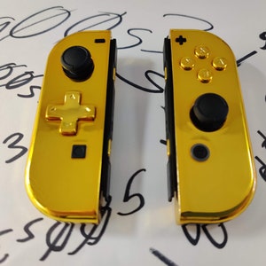 New Nintendo Switch Custom Chrome Gold Styled DPAD Joycons and ...