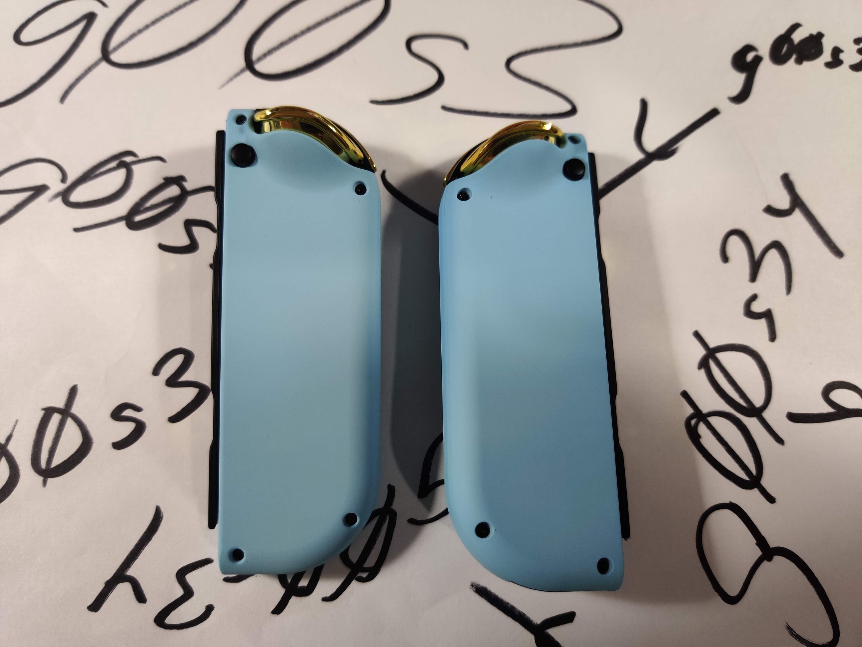 New Nintendo Switch Custom Light Blue DPAD Joycons With Gold | Etsy