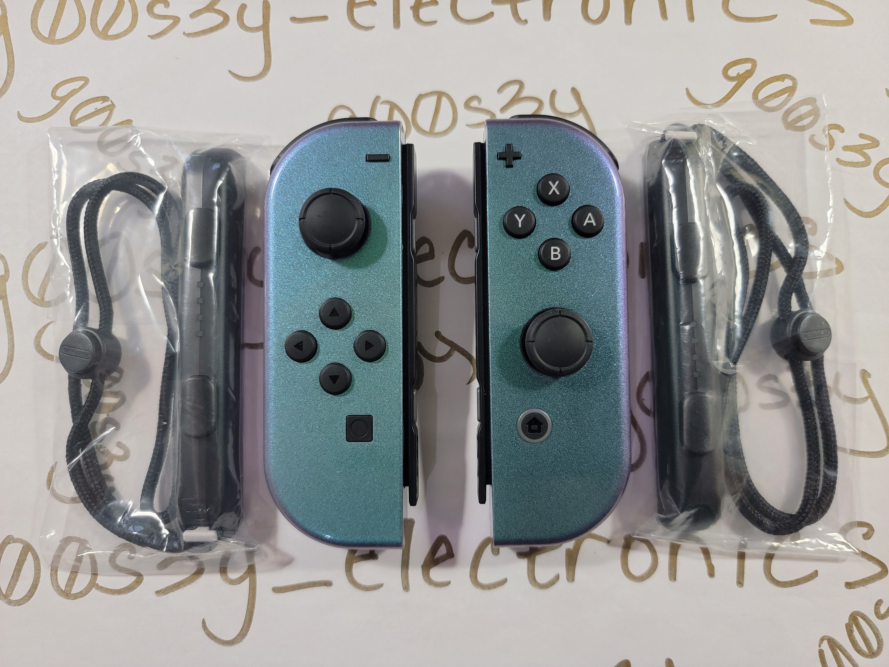 New Nintendo Switch Custom Green-purple Chameleon Joycons and | Etsy