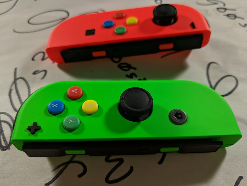New Nintendo Switch Genuine Neon Red L & Green R Joycons | Etsy