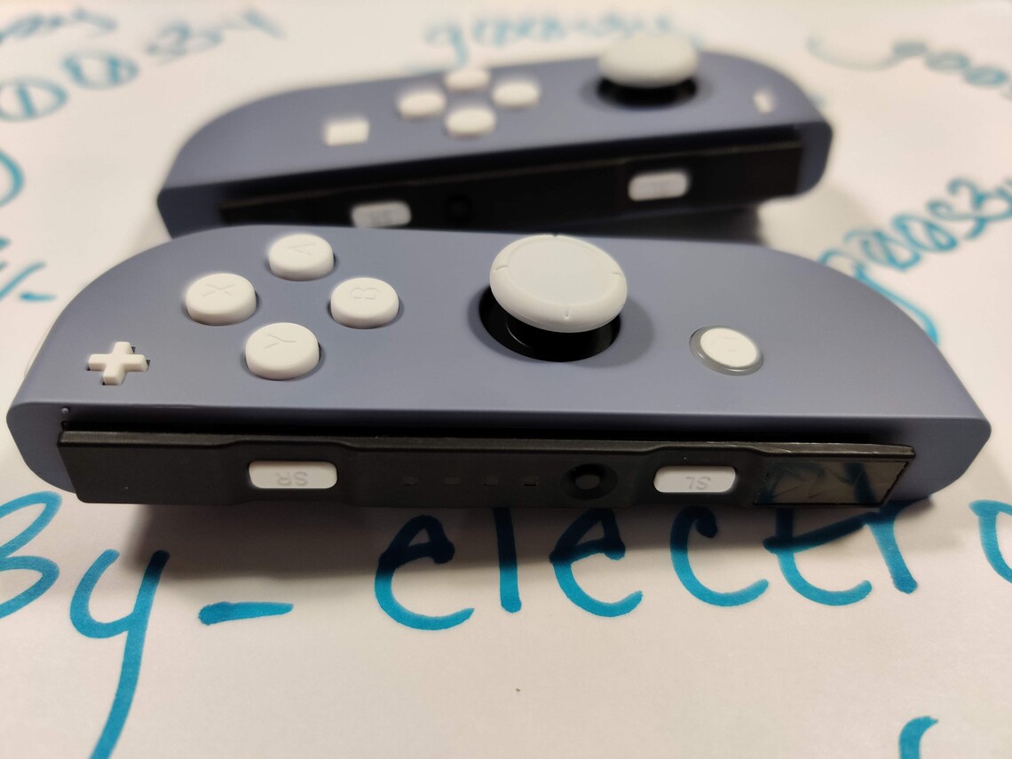New Nintendo Switch Custom Slate Gray Joycons With White | Etsy