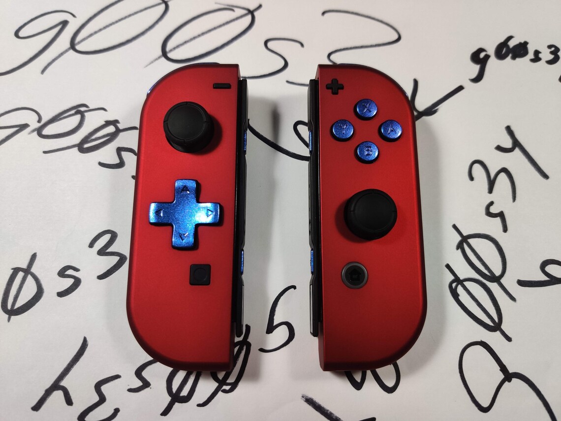 New Nintendo Switch Custom Metallic Red DPAD Joycons With | Etsy