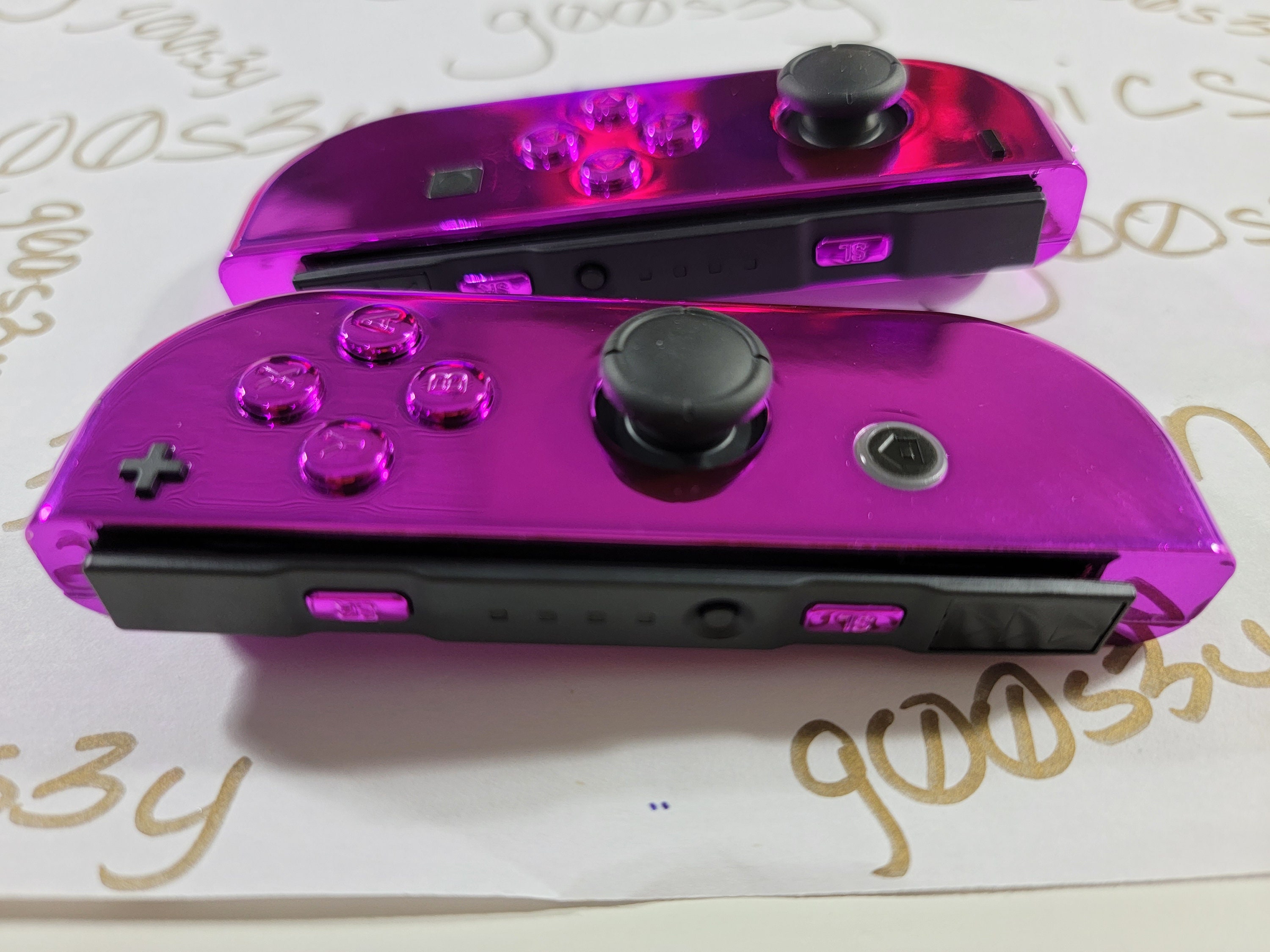 New Nintendo Switch Custom Chrome Purple Styled Joycons and - Etsy
