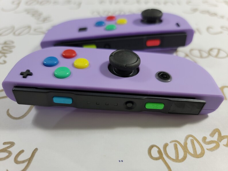 New Nintendo Switch Custom Lavender Joycons With SNES Buttons | Etsy
