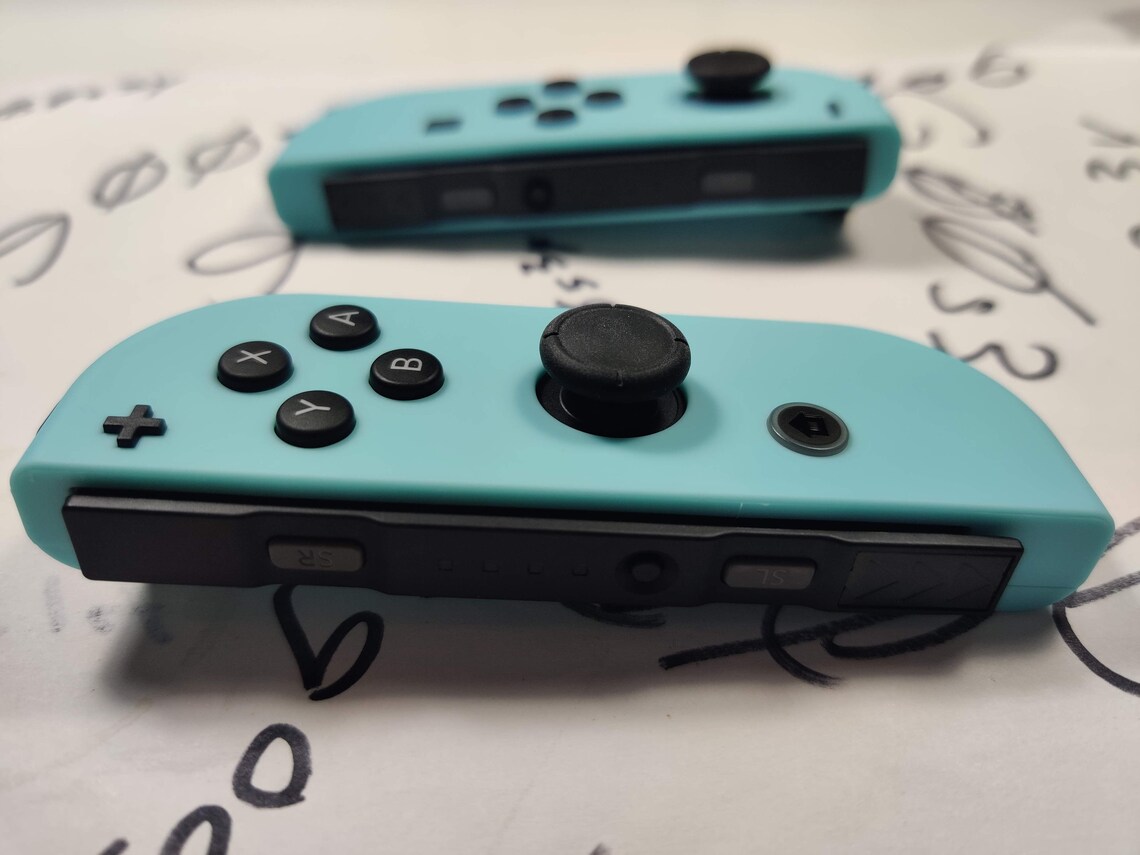 New Nintendo Switch Custom Aqua Blue Joycons and Backplate - Etsy