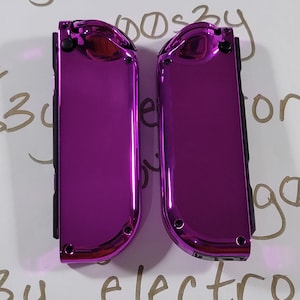 New Nintendo Switch Custom Chrome Purple Styled Joycons and Backplate ...