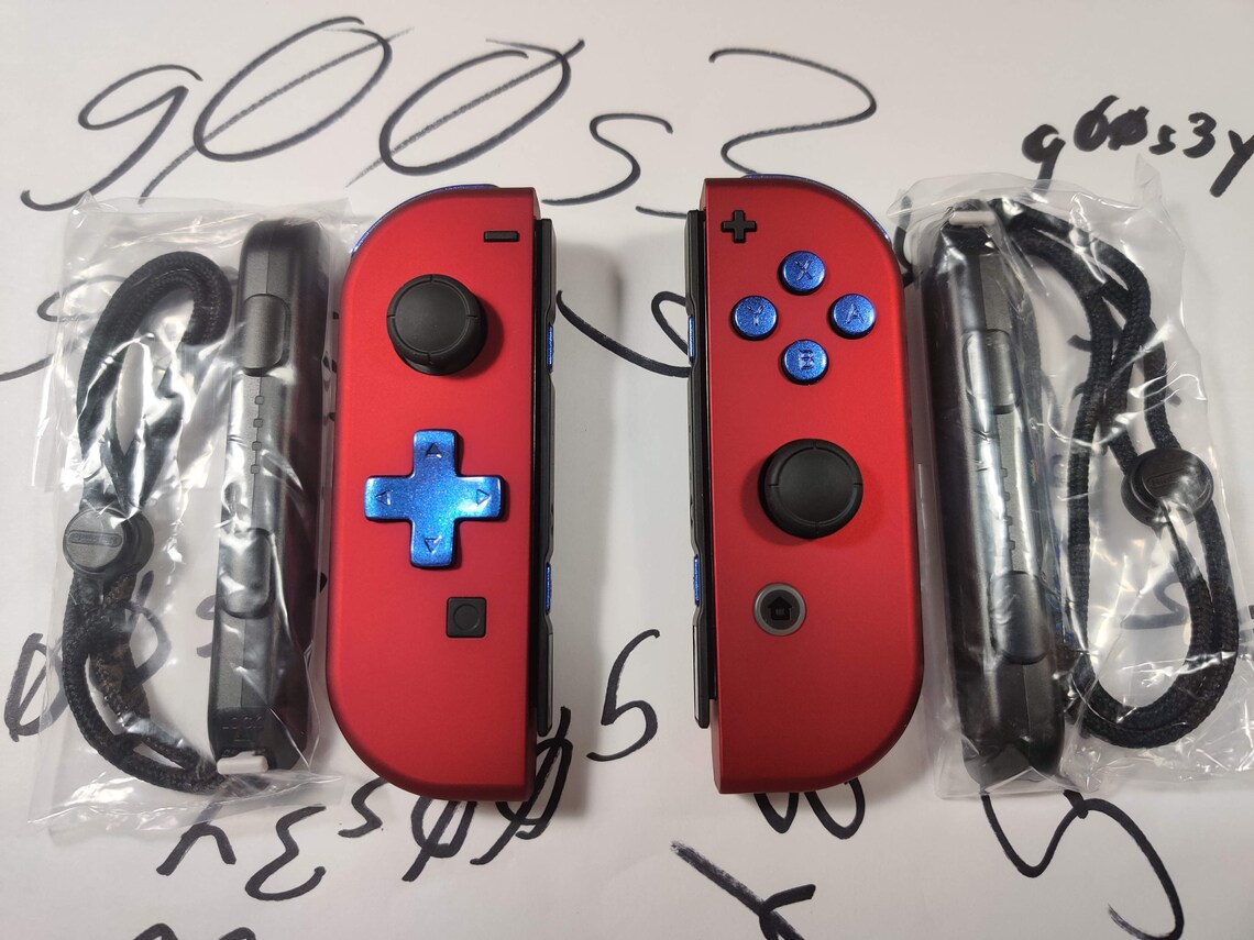 New Nintendo Switch Custom Metallic Red DPAD Joycons With | Etsy