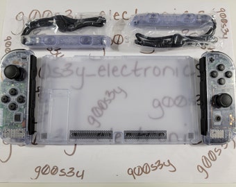 New Nintendo Switch Custom ALL BLACK EVERYTHING Joycons and Backplate ...