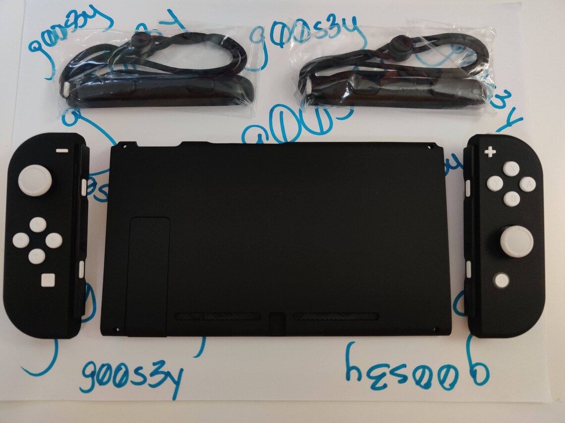 New Nintendo Switch Custom Black Joycons with White | Etsy