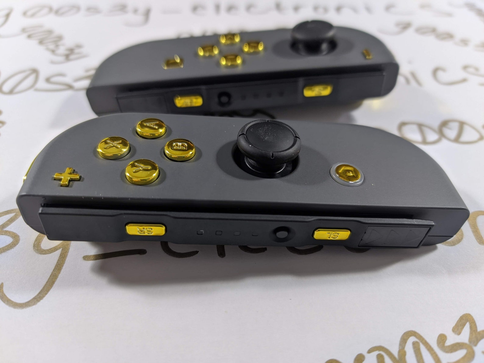 New Nintendo Switch Genuine Gray Joycons With Gold Buttons - Etsy