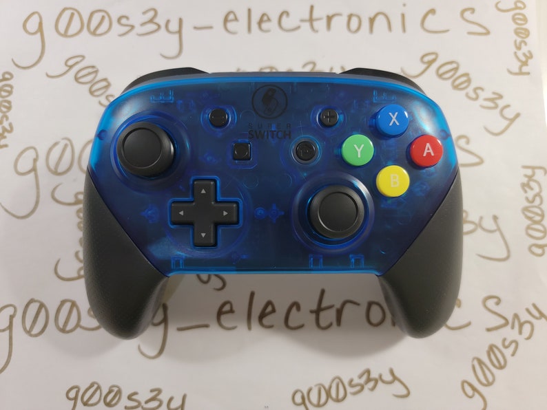New Nintendo Switch Custom Clear Ice Blue Pro Controller - Etsy