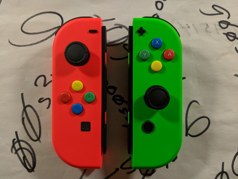 New Nintendo Switch Genuine Neon Red L & Green R Joycons | Etsy