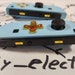 New Nintendo Switch Custom Light Blue DPAD Joycons With Gold Buttons ...