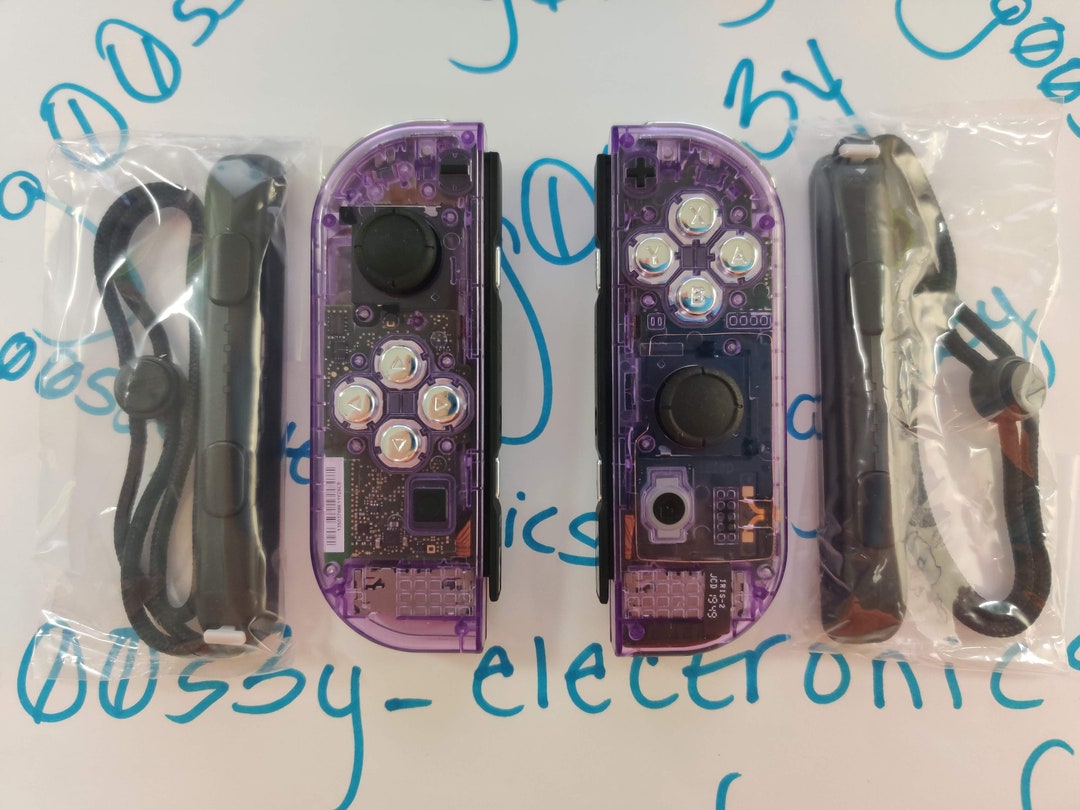 Nieuwe Nintendo Switch Custom Clear Atomic Purple Joycons met zilveren ...