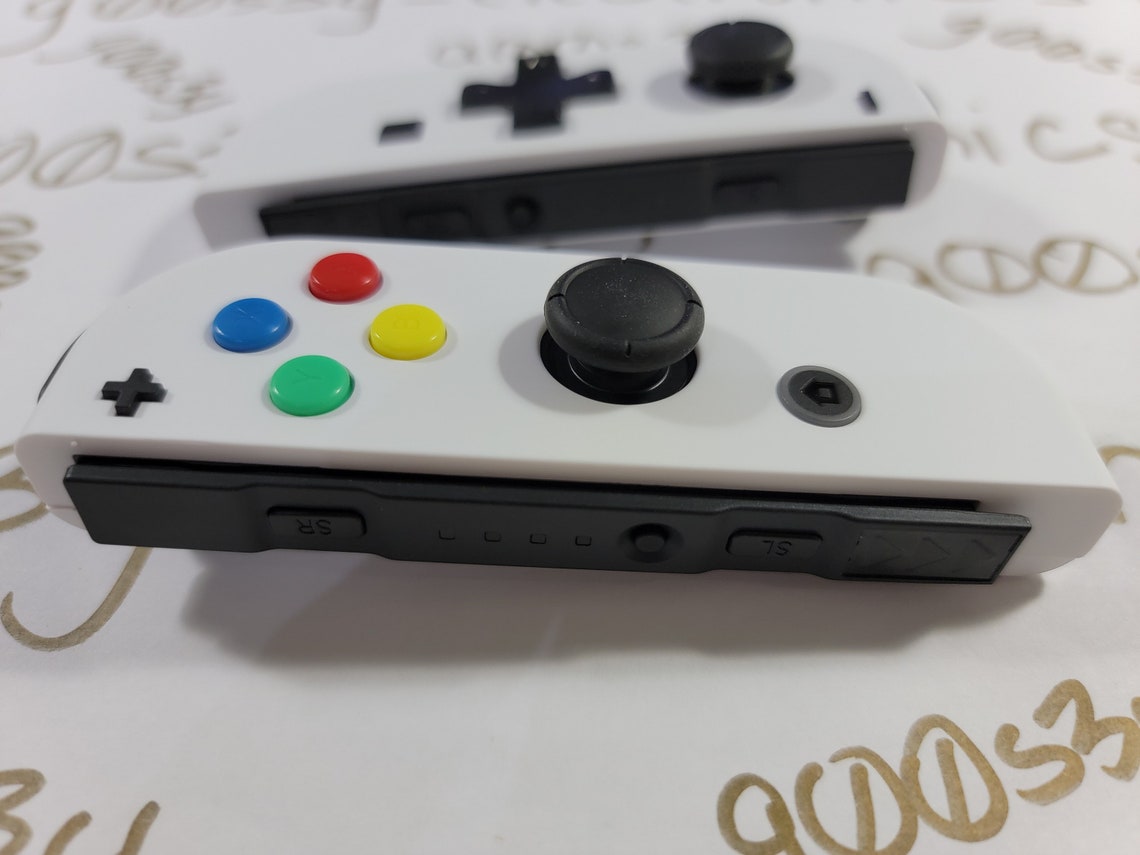 New Nintendo Switch Custom White DPAD Joycons With SNES - Etsy